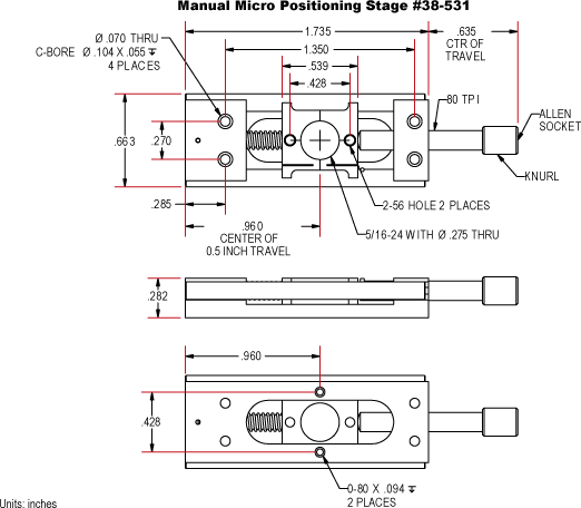 Micro Manual Positioning Stages | X, XY, XYZ Axis Models