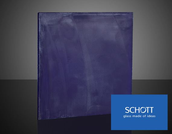 SCHOTT BG25, 165 x 165mm, 4.5mm Thick, Matte Colored Glass Filter Plate